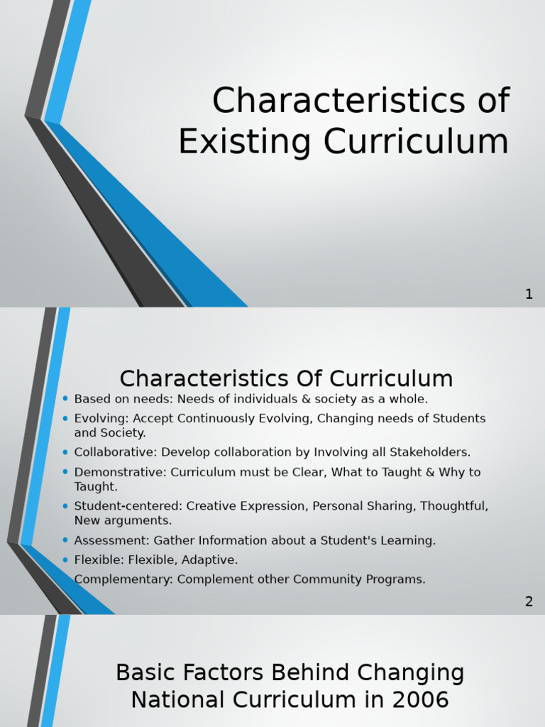 Session 8 - Characteristics of Existing Curriculum | PDF | Curriculum ...