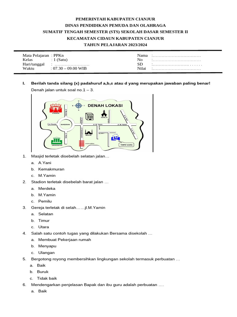 STS PPKN Kelas 1 | PDF