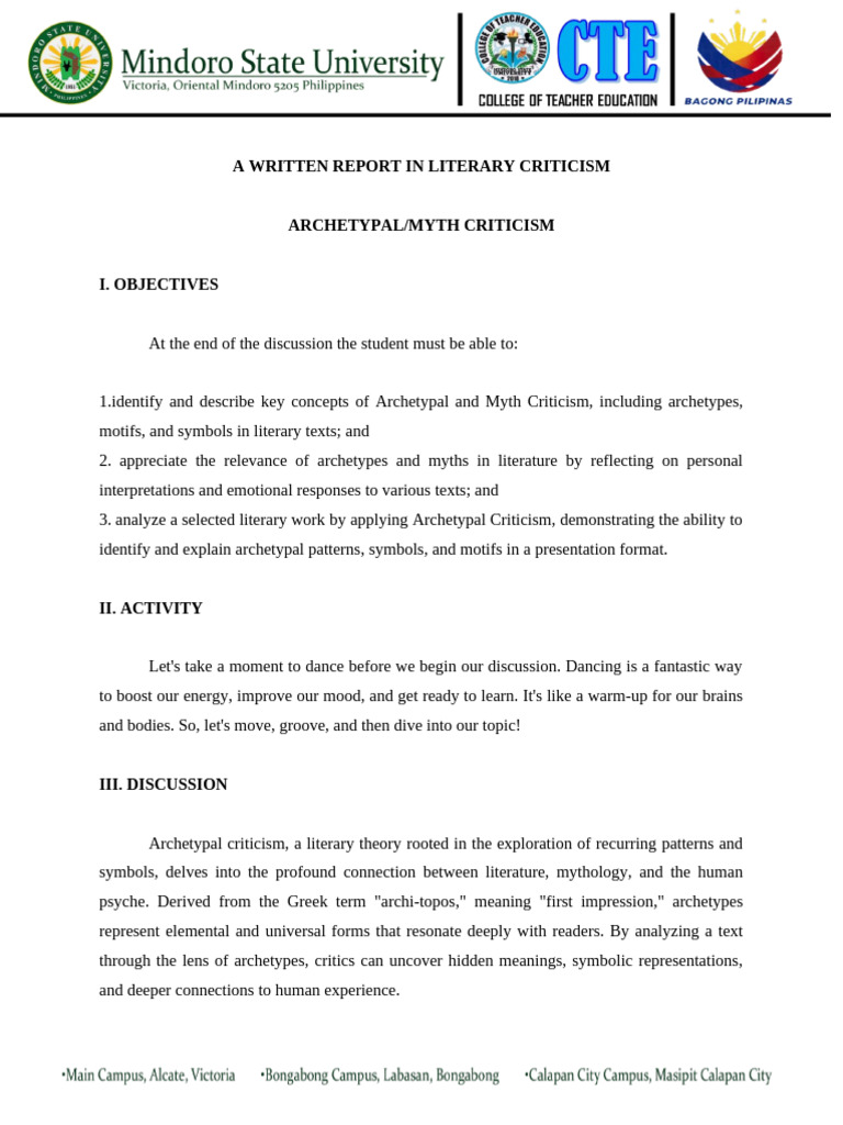 Written Report Reference | PDF | Archetype