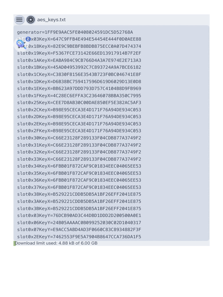 Aes - Keys - TXT Pixeldrain | PDF