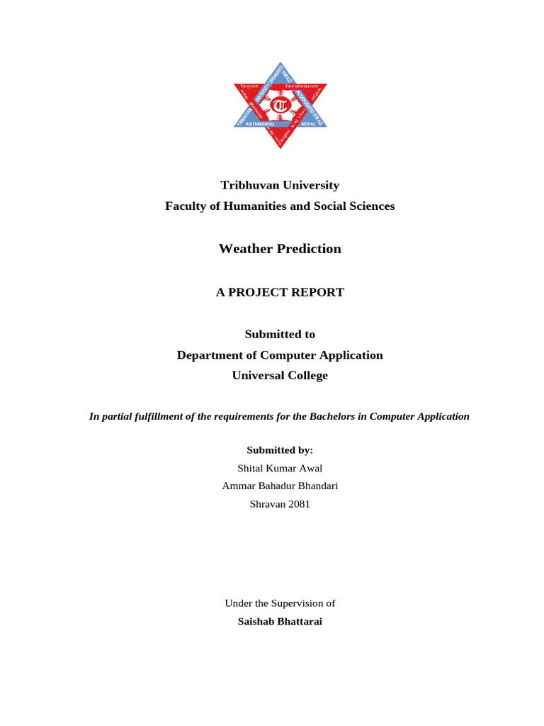 Project Report Weather | PDF | Weather Forecasting | Autoregressive ...