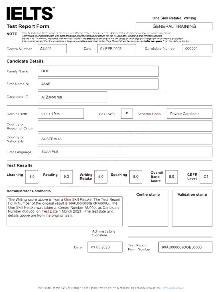 IELTS OSR Example TRF Processed | PDF