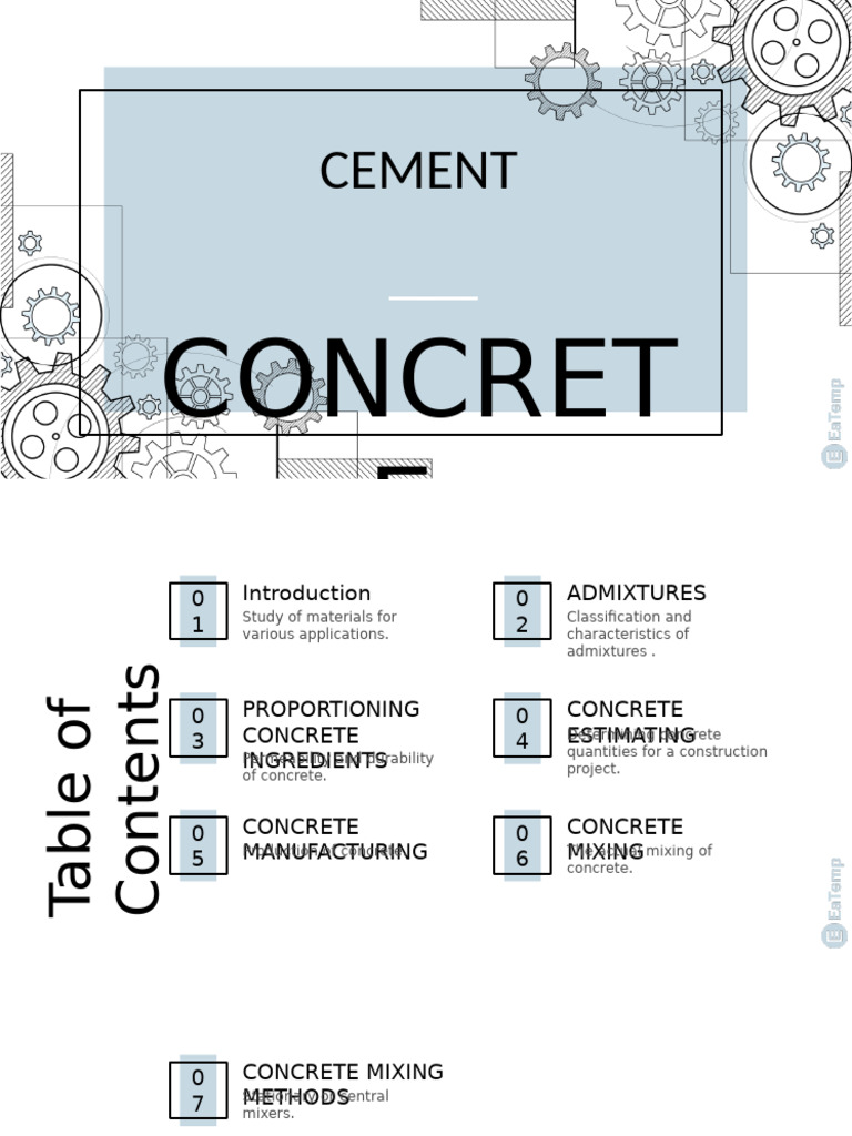 Material Engineering PPT Template Template by EaTemp | PDF | Concrete ...