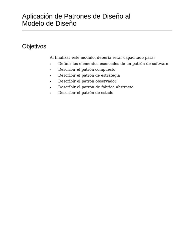 Aplicación de Patrones de Diseño Al Modelo de Diseño | PDF | Objeto (informática) | Java ...