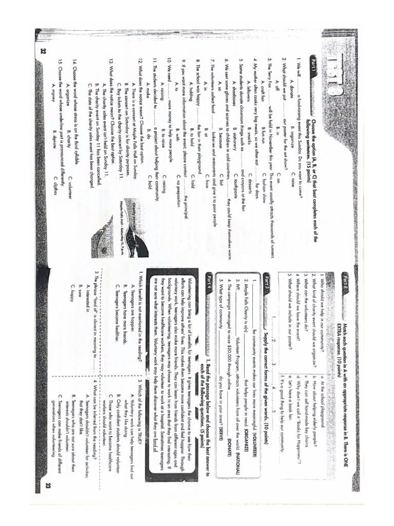 Choose The Option (A, B, or C) That Best Completes Each of The | PDF