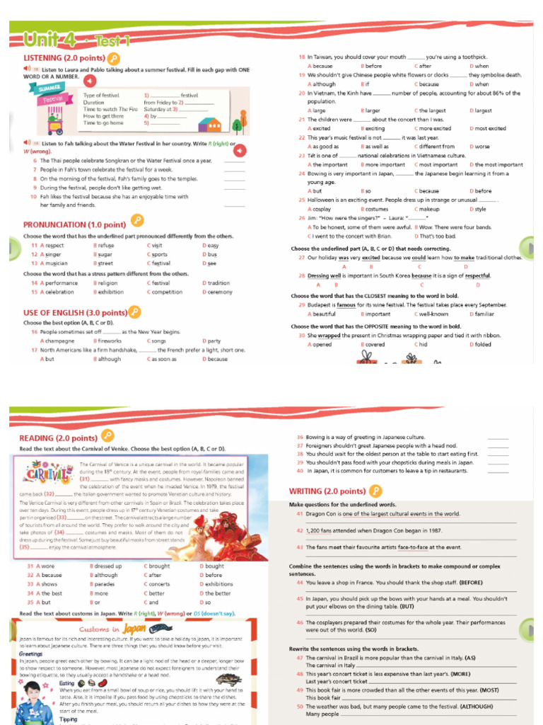 Test U4 Right On 8 | PDF
