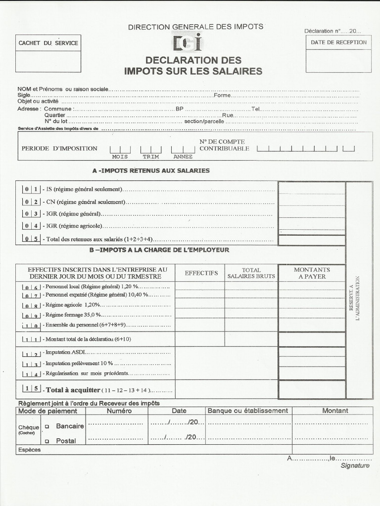 Déclaration Des Impôts Sur Salaires_1 | PDF