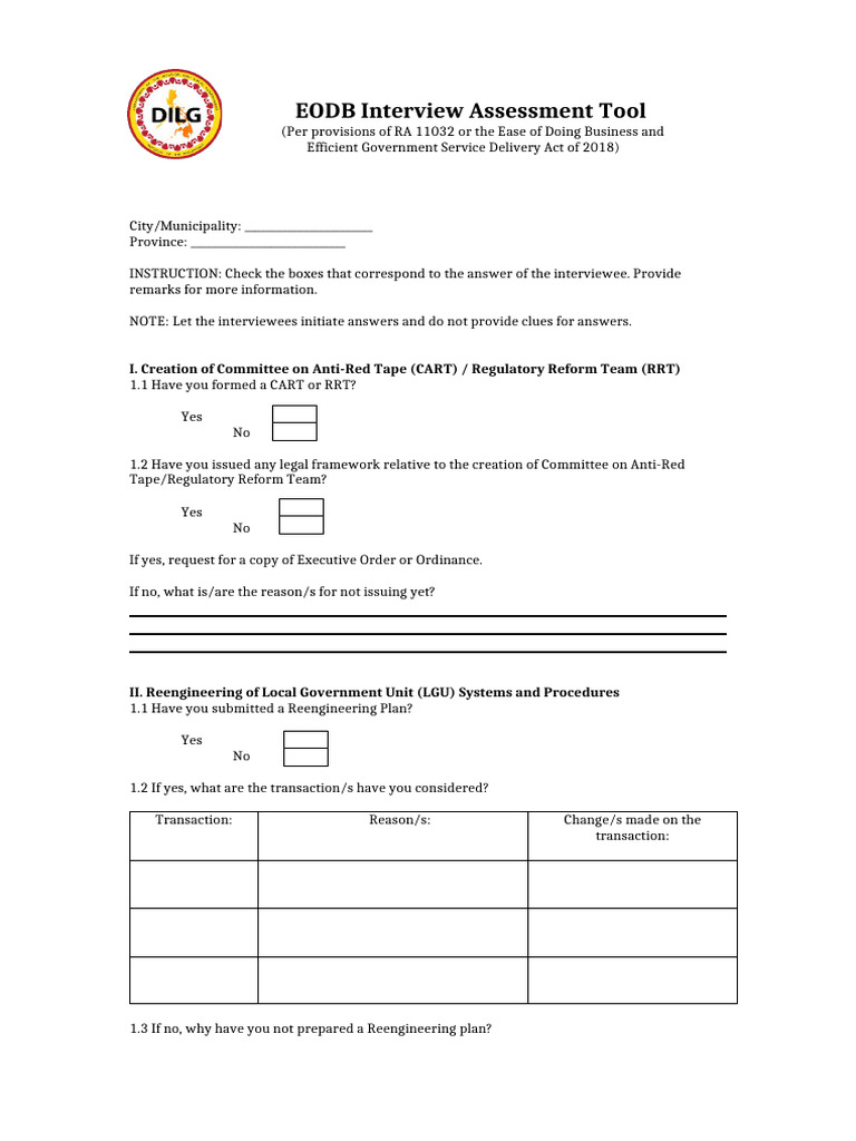 Annex 1. Assessment Tool | PDF | Fee