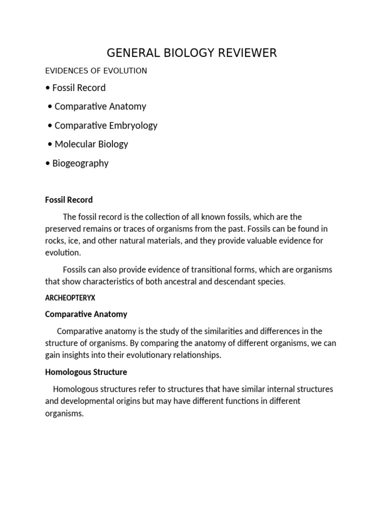 GENERAL BIOLOGY REVIEWER | PDF | Hybrid (Biology) | Evolution