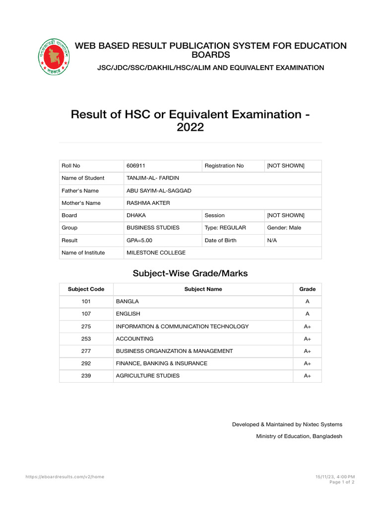 Web Based Result Publication System For Education Boards | PDF