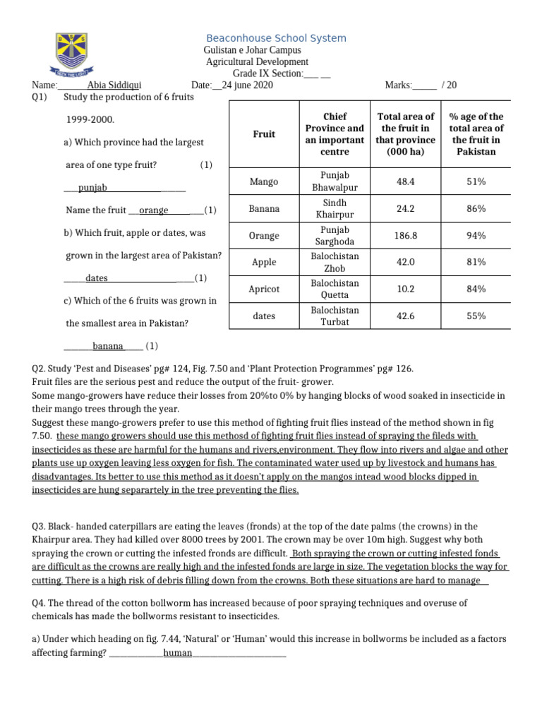 Agricultural Development Exercise 7 | PDF | Insecticide | Agriculture
