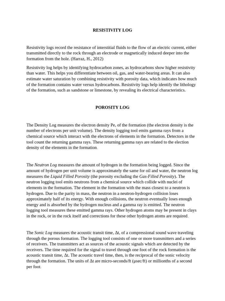RESISTIVITY-LOG | PDF | Neutron | Electron