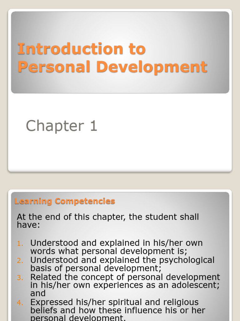 Chapter 1 Introduction To Personal Development Output | PDF ...