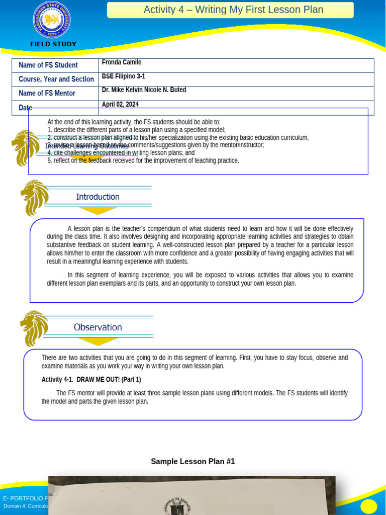 FS-2-Activity-4.ccf | PDF | Lesson | Lesson Plan