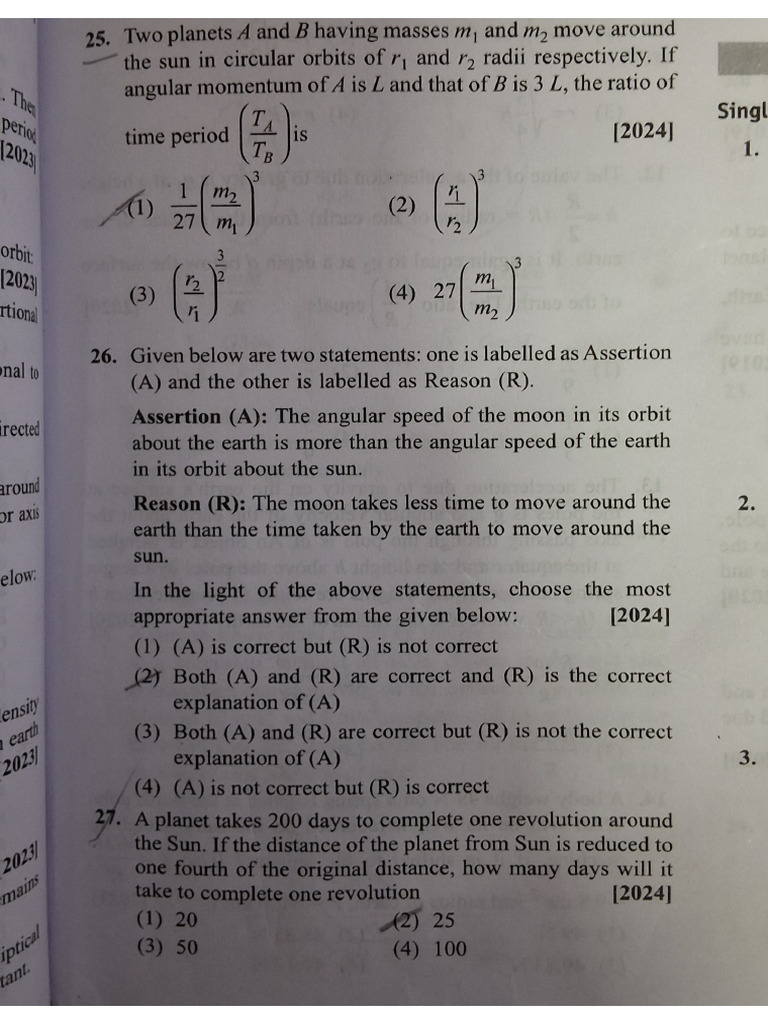 2024 Pyqs Gravitation and Oscillations | PDF