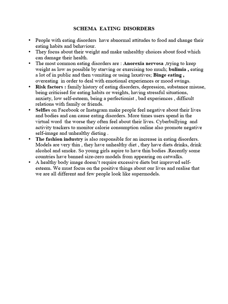 Understanding Eating Disorders and Risks | PDF
