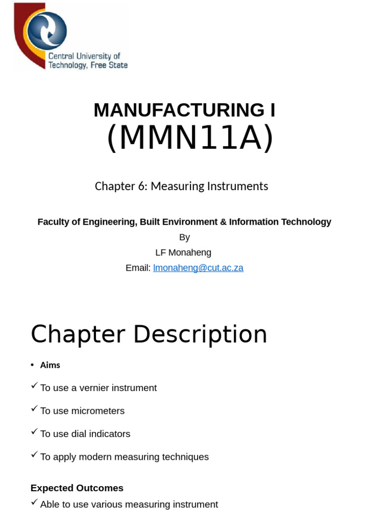 MMN11A - Learning Unit 2 - Measuring Instruments | PDF