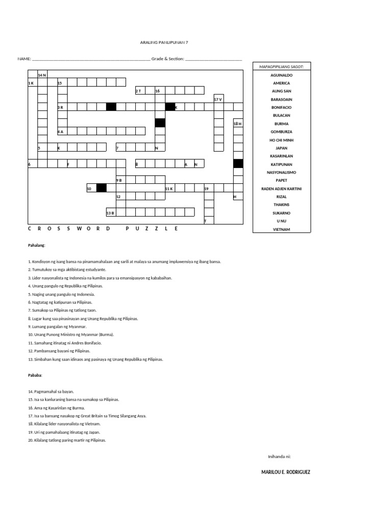 AP Crossword LAS Jan.132025 | PDF