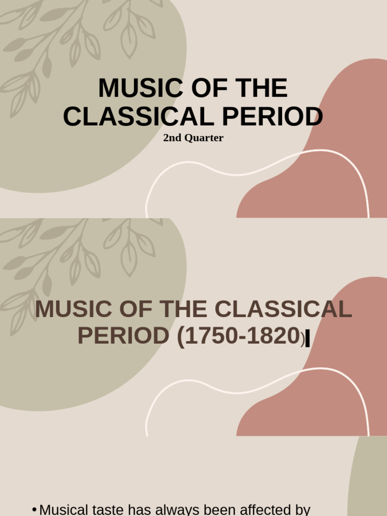 Overview of Classical Music (1750-1820) | PDF | Classical Period (Music ...