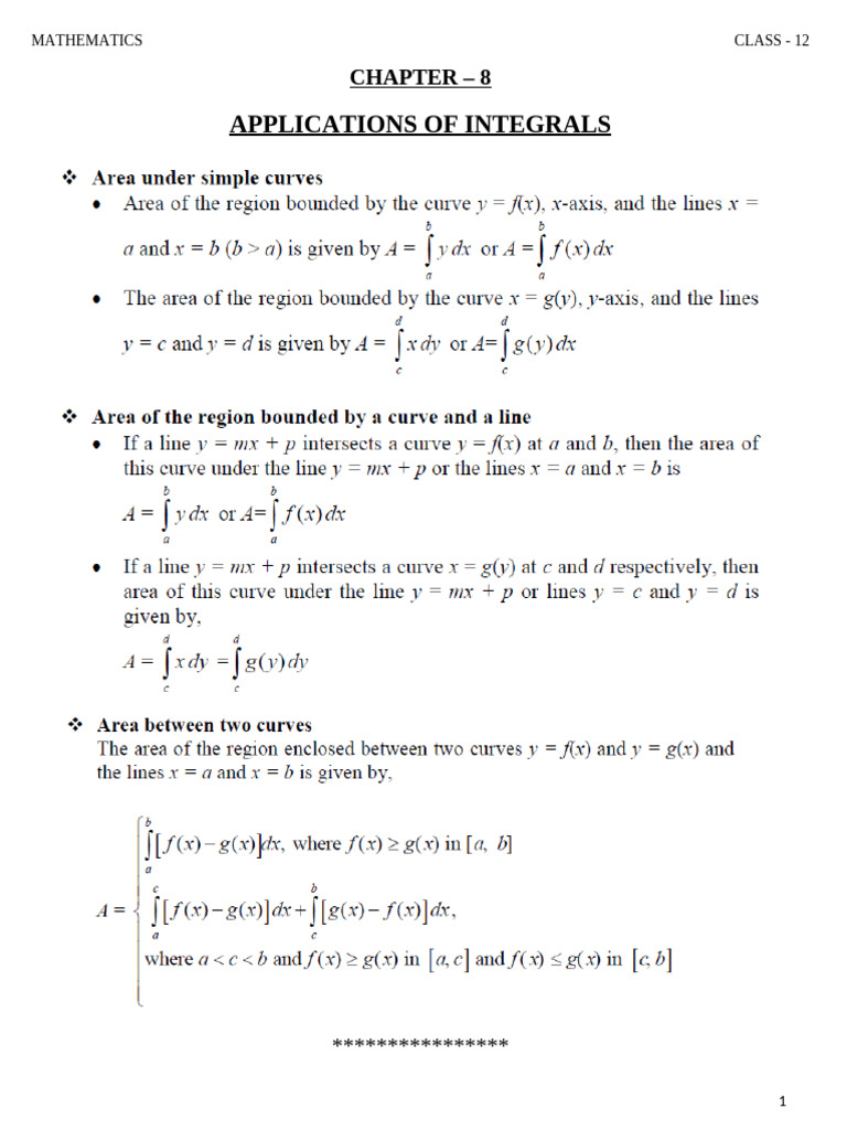 Applications of Integrals | PDF