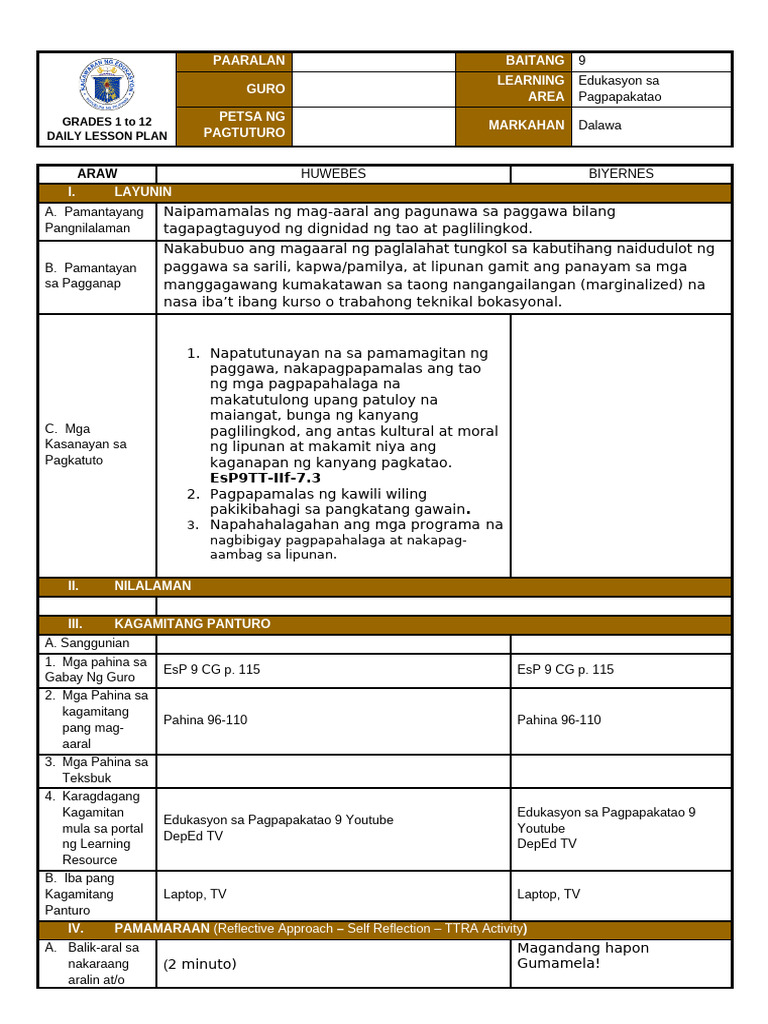 6 - DLP Esp9 November 7,8 | PDF