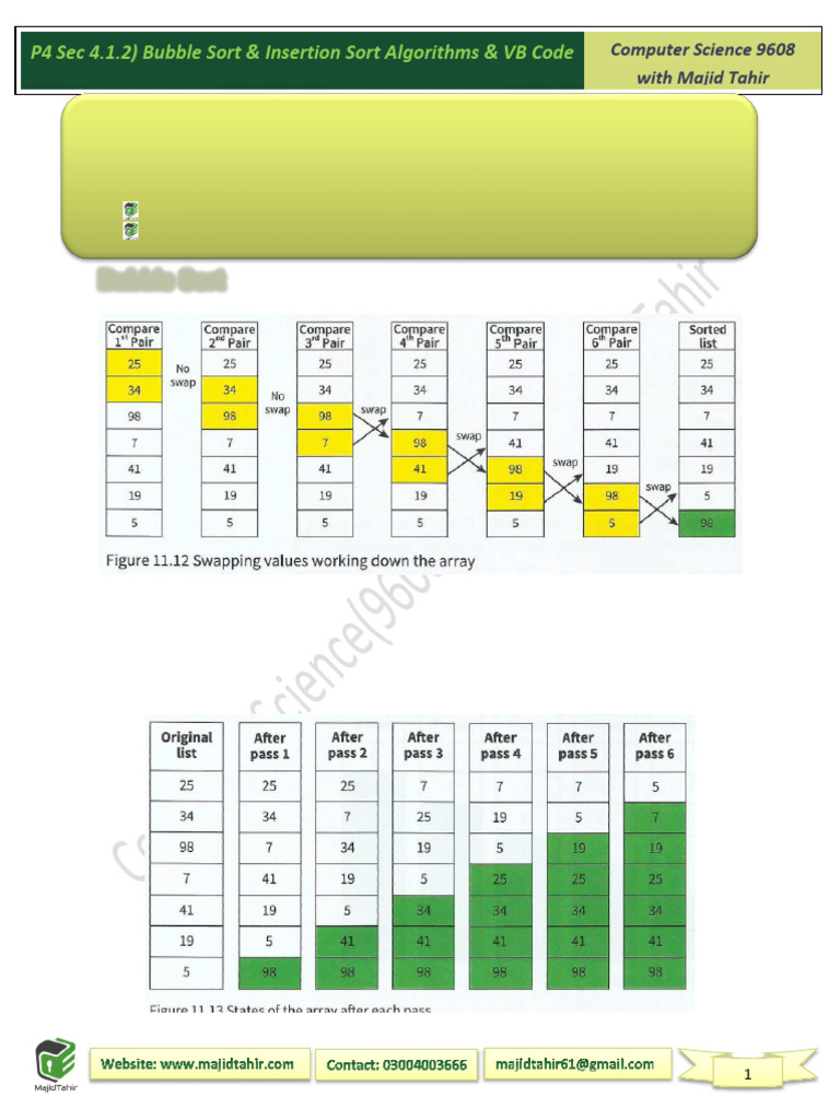 Bubble N Insertion Algorithm | PDF | Computer Programming | Algorithms And Data Structures
