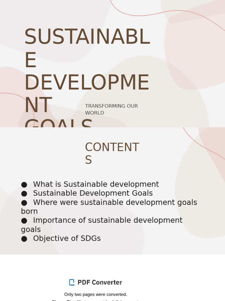 0 - Sustainable Development Goals Presentation by P.himani 10 B | PDF