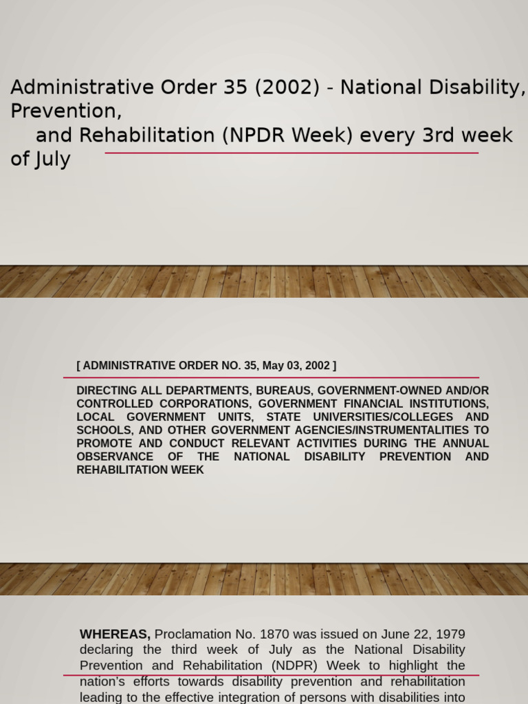 National Disability Prevention Week Order | PDF | Accessibility ...