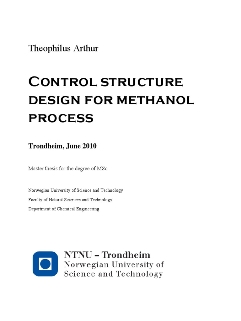1control Structure Design For Methanol Process | PDF