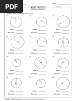 Radius and Diameter Math Worksheets | PDF | Diameter | Geometric ...