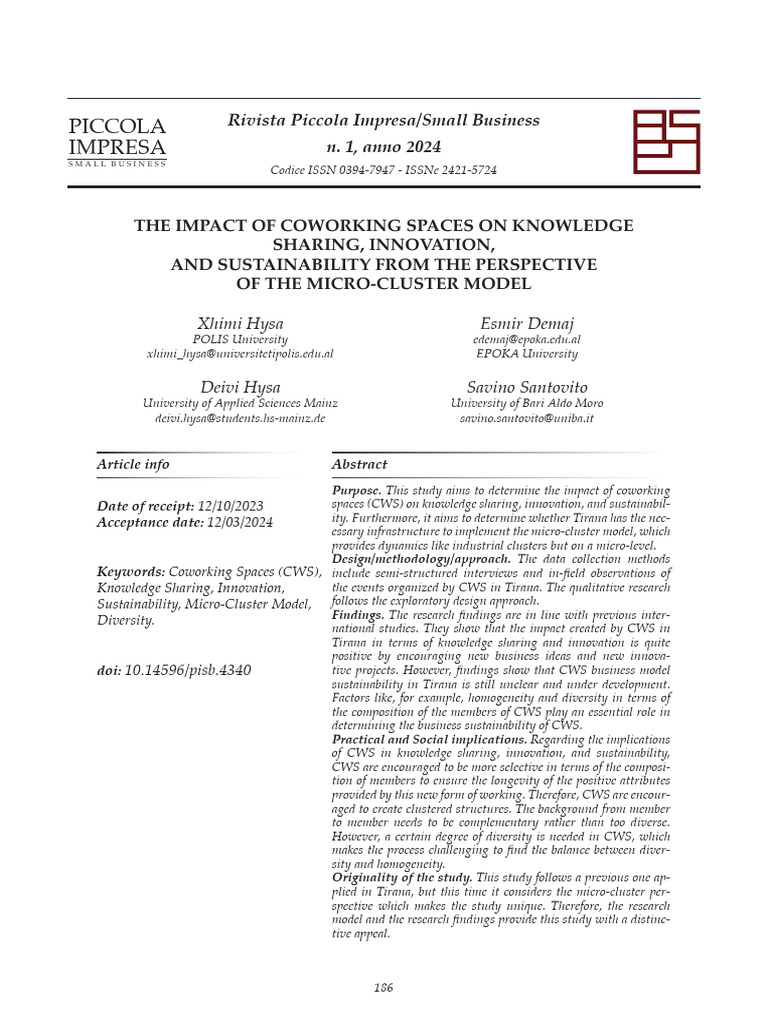 Hysa | PDF | Sustainability | Innovation