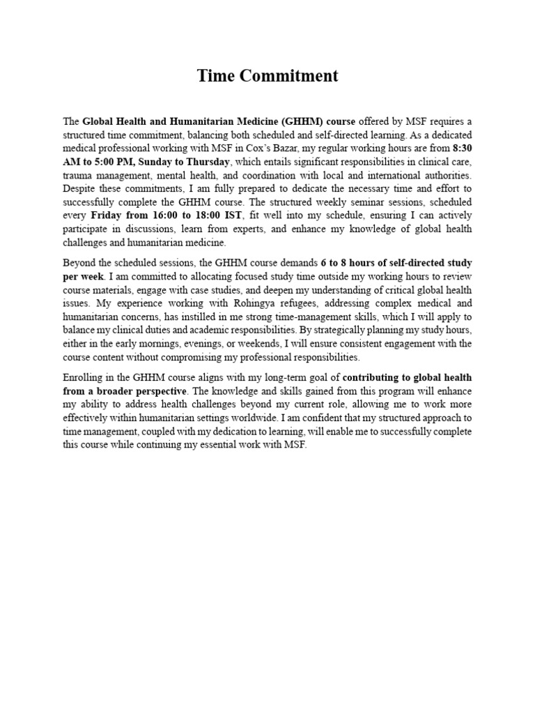 Time Commitment | PDF