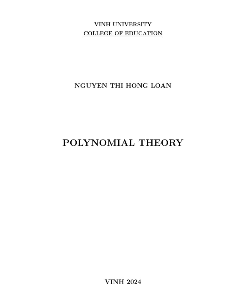 Lecture note_Polynomial Theory | PDF | Ring (Mathematics) | Polynomial
