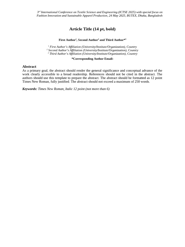 ICTSE 2025 Abstract Template | PDF