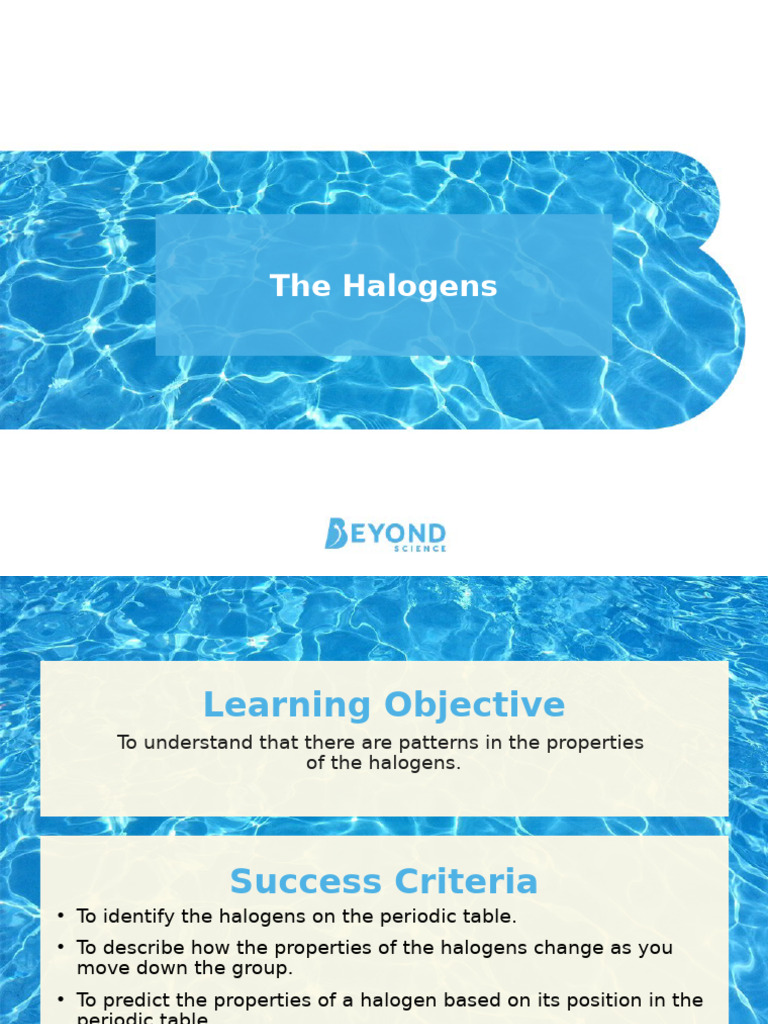 Lesson 6-The Halogens PowerPoint | PDF | Iodine | Chlorine