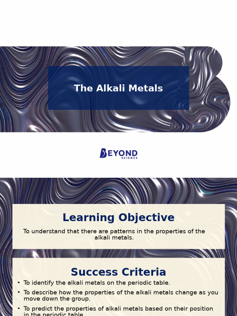 Lesson 5-The Alkali Metals PowerPoint | PDF | Chemistry | Periodic Table