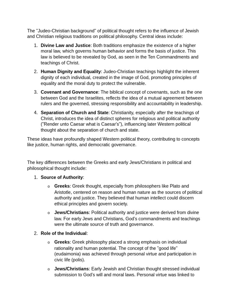 Judeo-Christian Influence on Politics | PDF | Crime & Violence | Justice