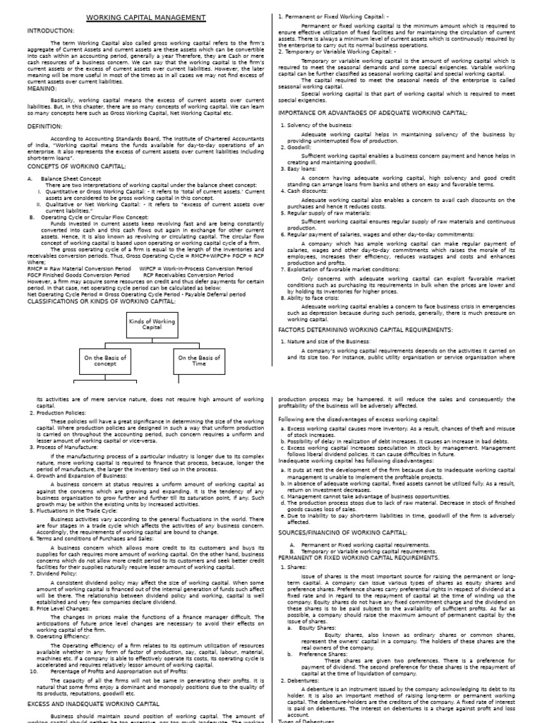 CFS, WC | PDF | Working Capital | Dividend