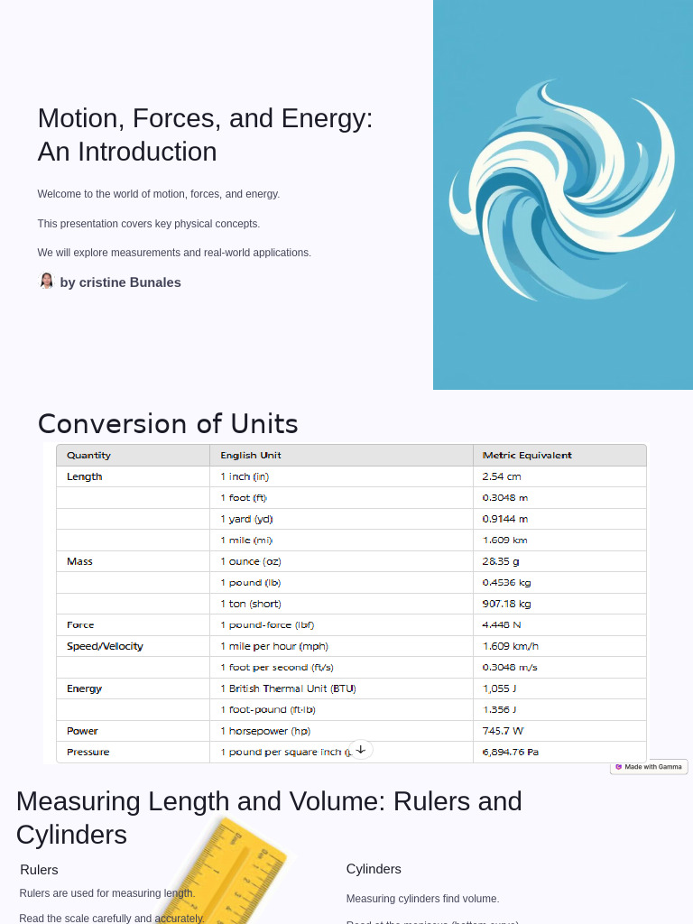 1.1 Motion Forces and Energy An Introduction | PDF | Calibration ...