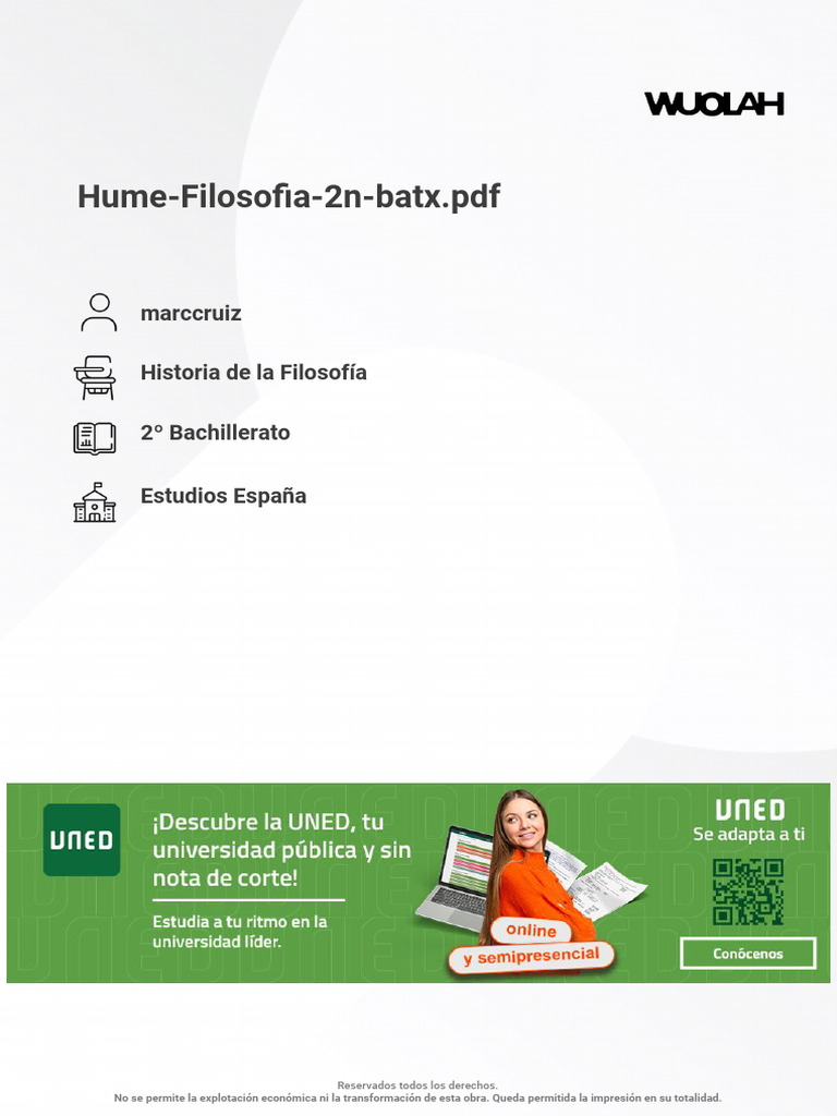Hume Filosofia 2n Batx | PDF
