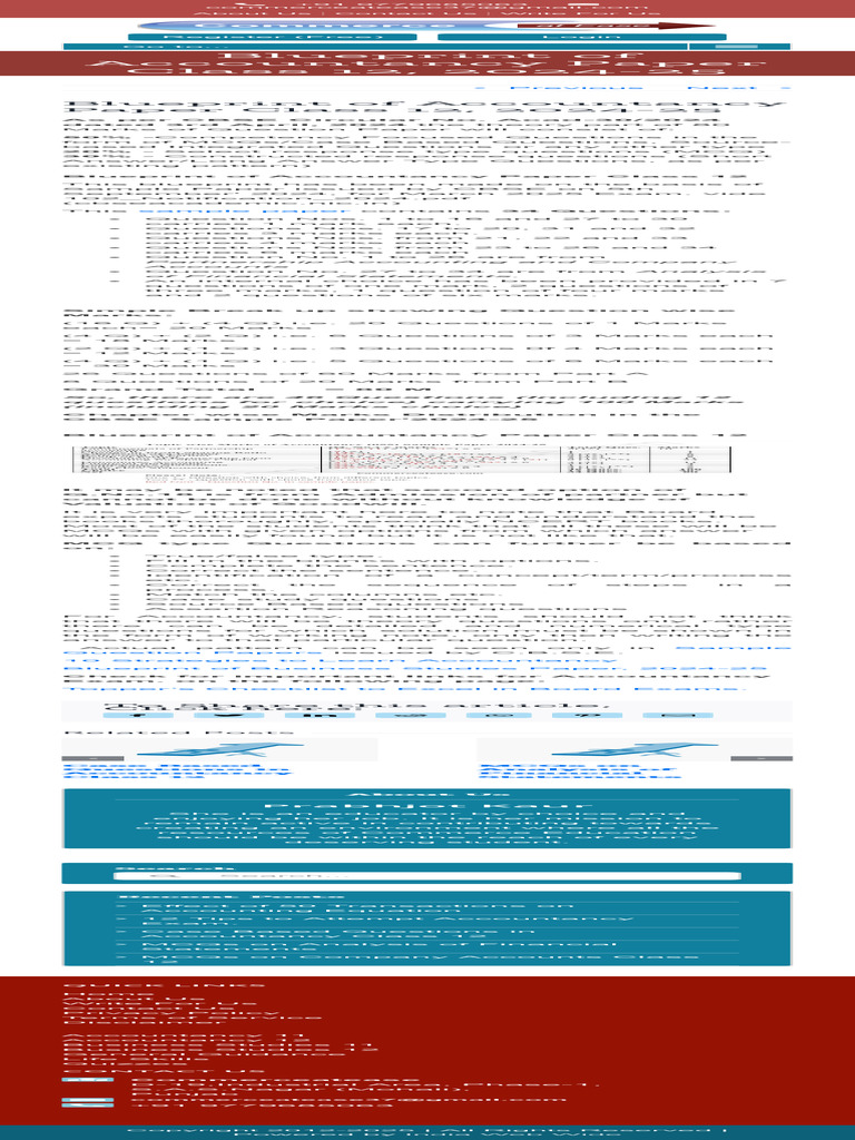 Blueprint of Accountancy Paper Class 12, 2024-25 - Commerceatease ...