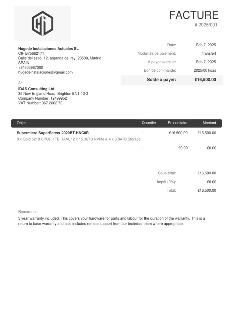 Invoice+2025 001 | PDF