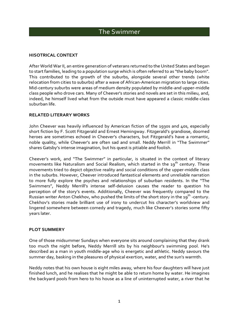 Neddy Merrill's Descent in "The Swimmer" | PDF