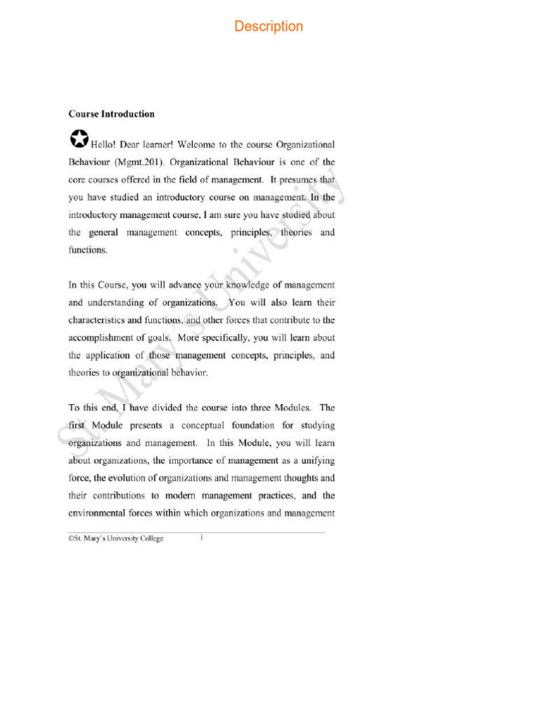 Organizational Behavior PDF Module | PDF | Organizational Behavior | Theory