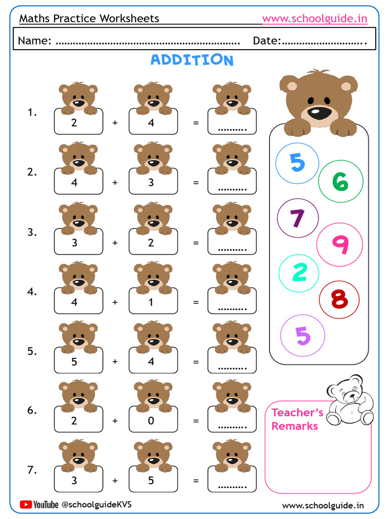 Addition Worksheet 9 | PDF