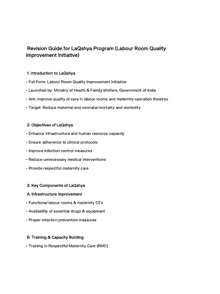 LaQshya Program Overview and Objectives | PDF