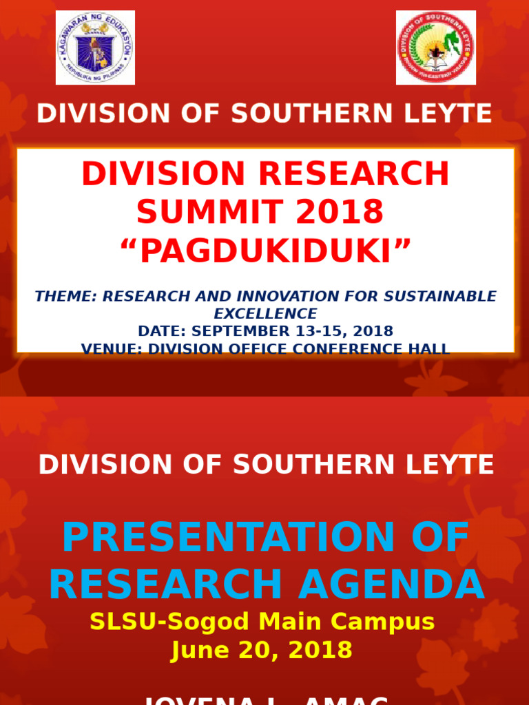 BASIC EDUCATION RESEARCH AGENDA - SO. LEYTE DIVISION-Original | PDF ...