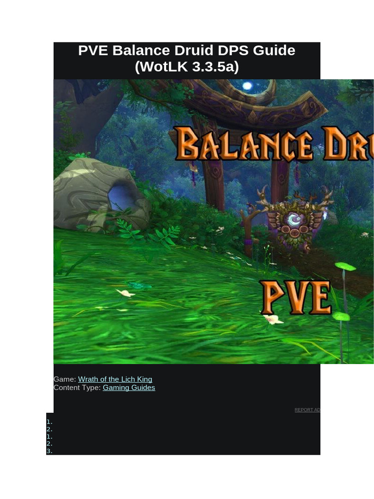 PVE Balance Druid DPS Guide | PDF