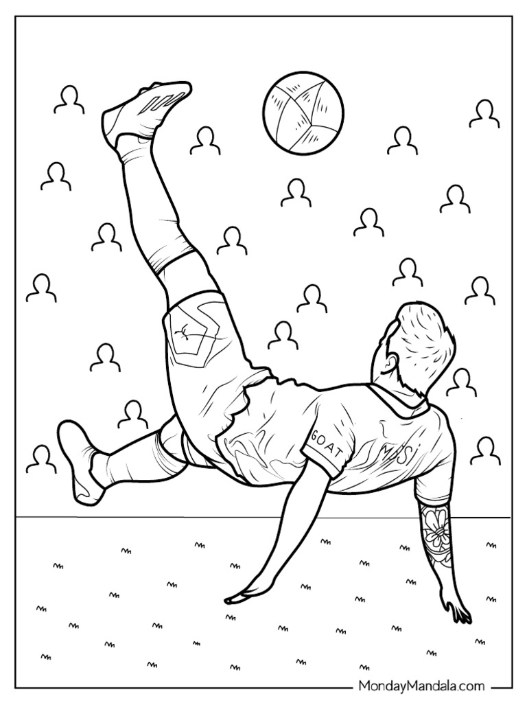 Coloring-Page-Of-Lionel-Messi-Doing-Bicycle-Kick | PDF