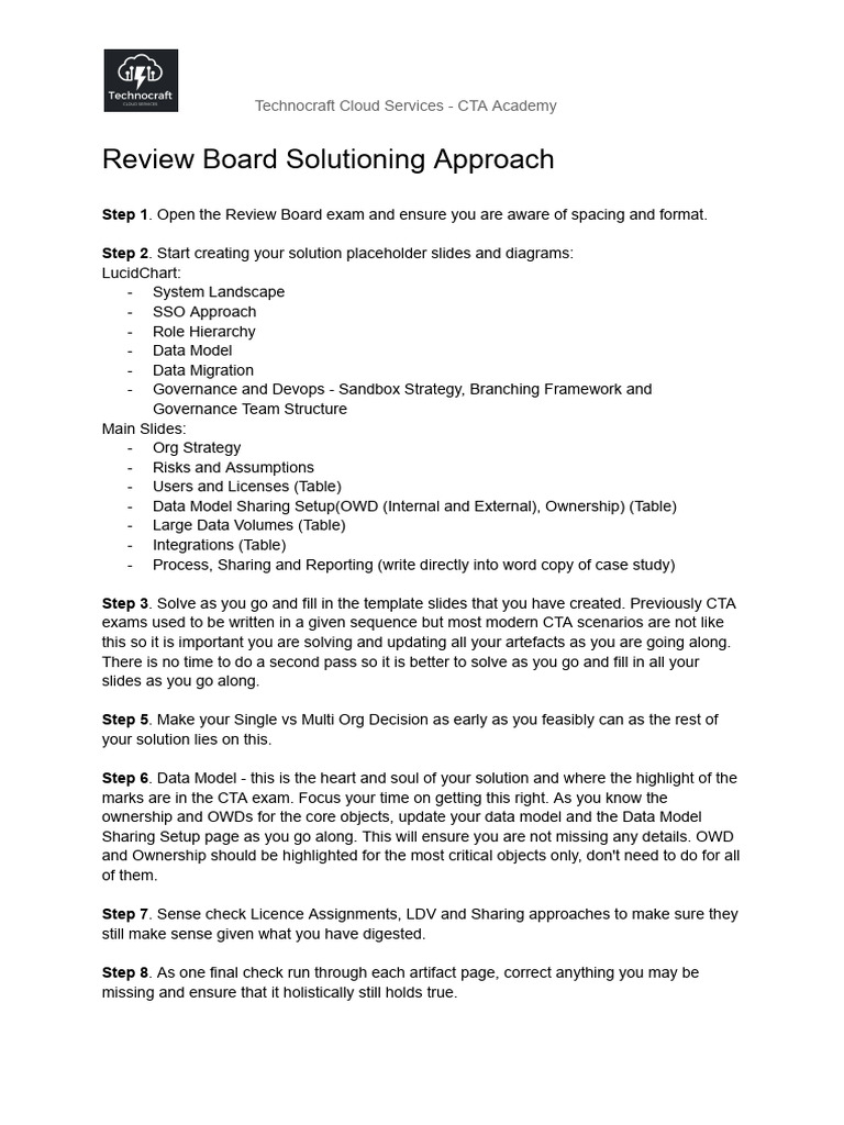 CTA Solutioning Framework Salesforce | PDF | Information Technology ...
